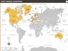 Map Of First World Countries Highlighted Globally