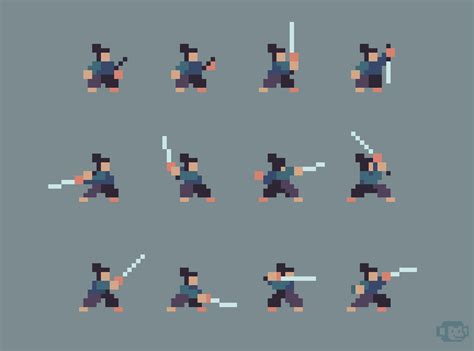 Pixel Art Ninja Sprite Sheets 48 Off