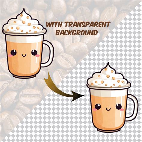Kawaii Cute Coffee Clipart Collection Kawaii Coffee Cup Png Bundle