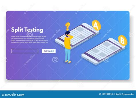 A B Comparison Split Testing Isometric Concept Stock Vector Illustration Of Variations