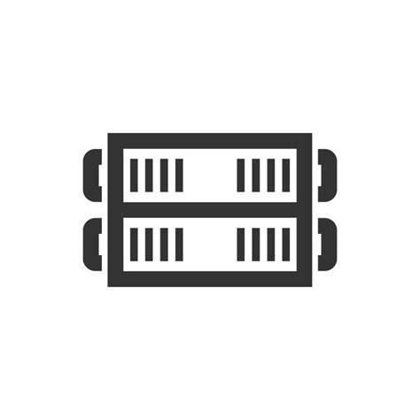 Server Rack Icon In Thick Outline Style Black And White Monochrome Vector Illustration