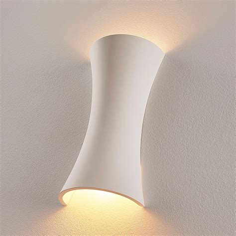 Lindby Edon Wall Light White Plaster Concave 30 Cm Lights Ie