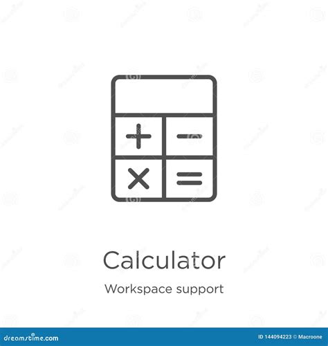 Calculator Icon Vector From Workspace Support Collection Thin Line