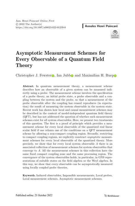 pdf asymptotic measurement schemes for every observable of a quantum