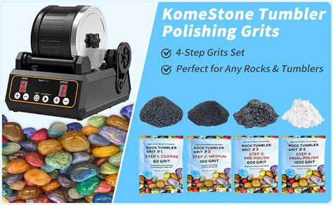 Komestone Rock Tumbler Grit And Polish Refill Kit 8 Bags Two Stage