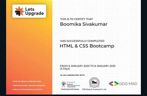 Html Css Webdevelopment Letsupgrade Codingjourney Learntocode S Boomika