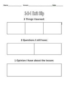 Images About Exit Slips On Pinterest Exit Slips Exit Tickets And Exit Slip Board