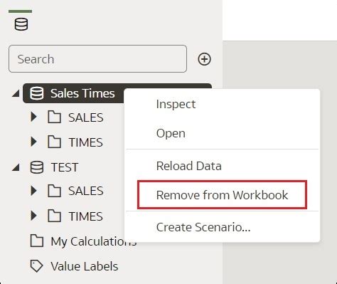 Remove A Dataset From A Workbook