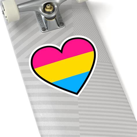 Pansexual Sticker Pan Pride Heart Sticker Queer Laptop Etsy