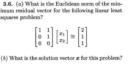Solved A What Is The Euclidean Norm Of The Min Imum Chegg