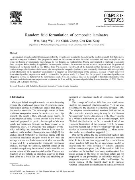Pdf Random Field Formulation Of Composite Laminates Dokumentips