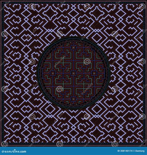Shipibo Conibo Artwork Patterns Hd Vector Illustration 308140174