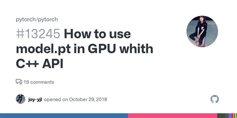 How To Use Model Pt In GPU Whith C API Issue Pytorch Pytorch GitHub