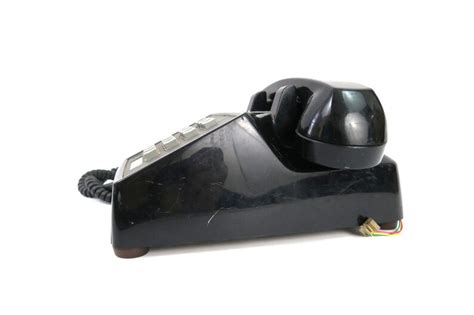 black push button dial desk phone office telephone vintage etsy