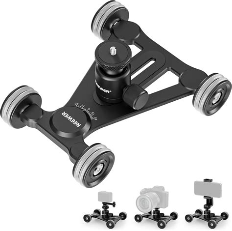 Neewer Camera Slider Dolly With 360° Ball Headphone Clampaction Camera Mount