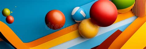 Colorful Abstract Background With Geometric Shapes And Spheres Featuring Vibrant Colors Circular