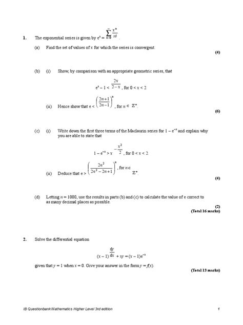 Ib Physics Practice Problems Series Mathematics Mathematical Analysis