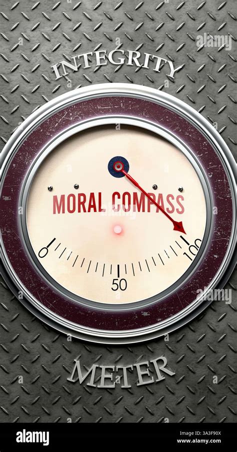 Moral Compass And Integrity That Is Hitting A Full Scale Showing A