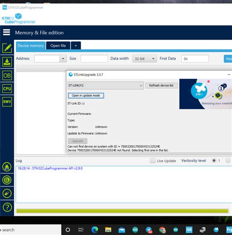 No St Link Connected Stmicroelectronics Community