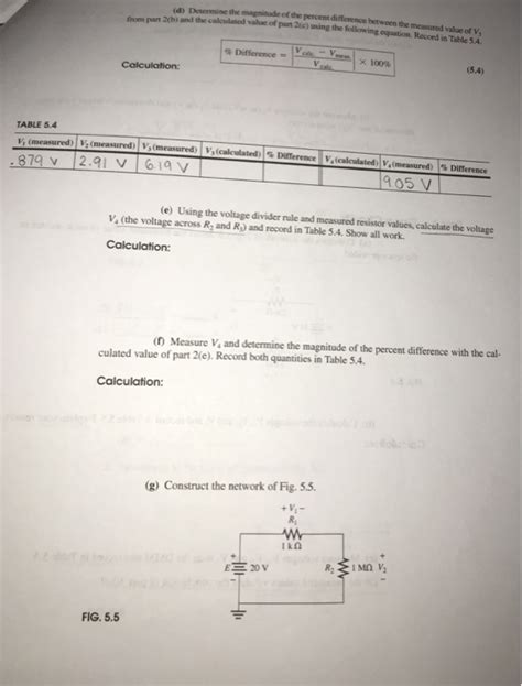 Solved Voltage Divider Rule Construct The Circuit Of Fig Chegg