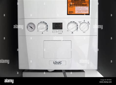 Kitchen Wall Mounted Ideal Logic Combi Esp1 35 Boiler Stock Photo Alamy