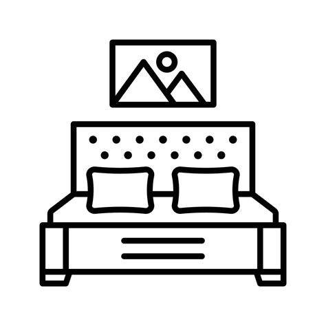 Bedroom Vector Outline Icon Simple Stock Illustration Stock 23404653