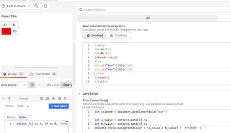Table Panel InfluxDB Change The Cell Color In Column A Based On The Values In Other Columns