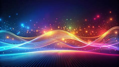 Abstract Vibrant Energy Waves And Glowing Particles Background