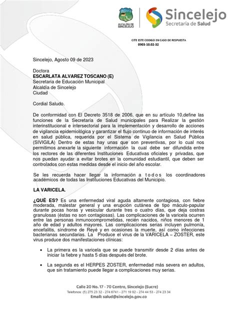 Oficio Varicela Pdf