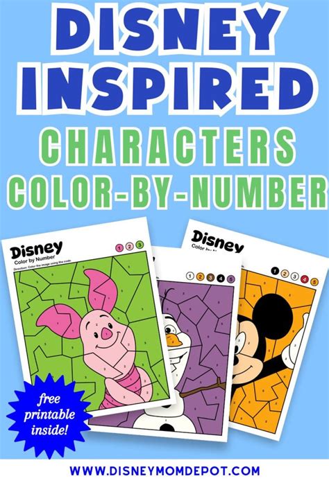 Disney Color By Number Coloring Pages Free Printable Disney Mom Depot