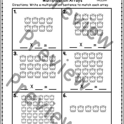 Multiplication Arrays Worksheets Multiplication Practice Classful