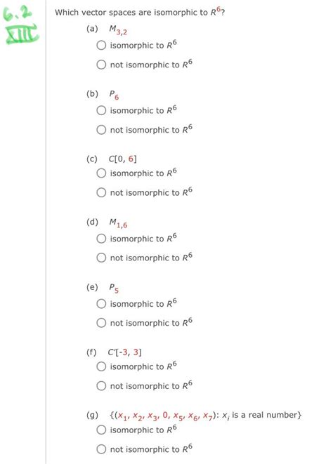 Solved Hich Vector Spaces Are Isomorphic To R6 A M32
