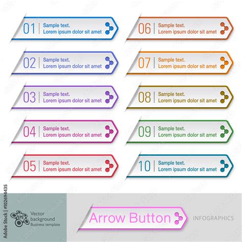 Infographic Vector Arrow Button Stock Vector Adobe Stock