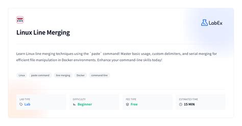 Linux 줄 병합 Labex