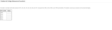 Solved Problem 02 14 ﻿algo Measures Of Location Consider A