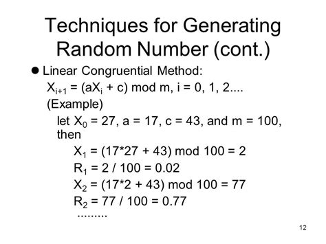 linear congruential method for random number generation in c