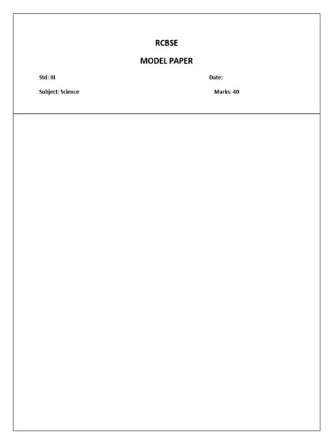Model Paper Science 3 Pdf