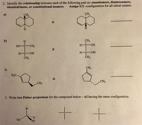Solved 2. Identify the relationship between each of the | Chegg.com