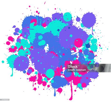흰색 배경에 밝은 색상의 수채화 스플래시와 배경 디자인 개념에 대한 스톡 벡터 아트 및 기타 이미지 개념 물 방울 Istock