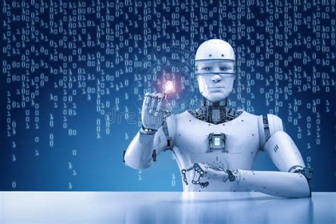 Robot Working With Virtual Display Stock Image Image Of Automation Artificial 100994619