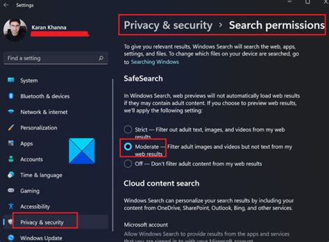 Disable Bing Safesearch