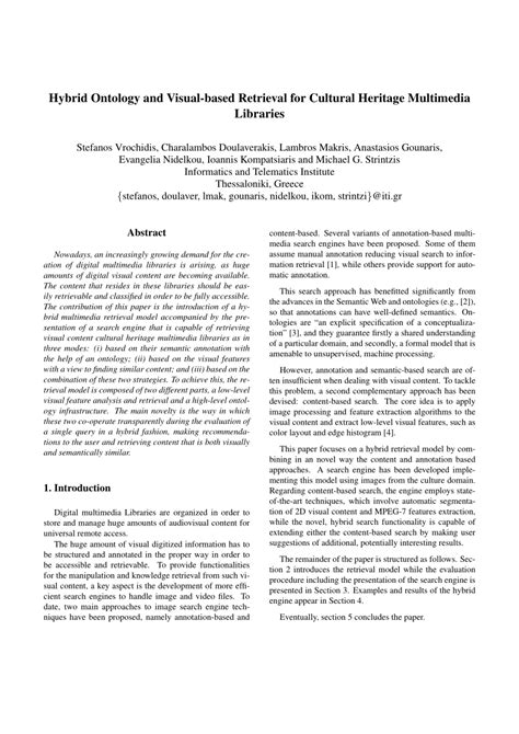 Pdf Hybrid Ontology And Visual Based Retrieval For Cultural Heritage Multimedia Libraries