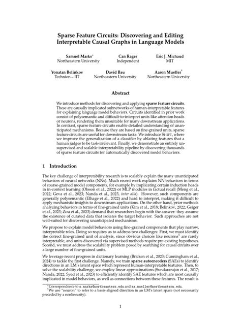 Sparse Feature Circuits Discovering And Editing Interpretable Causal