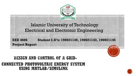 Pdf Design And Control Of A Grid Connected Photovoltaic Energy System