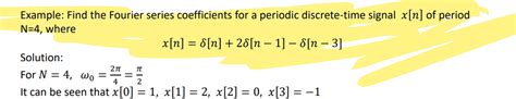 Solved Example Find The Fourier Series Coefficients For A
