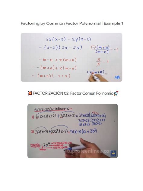 Factor Comun De Polinomio Pdf