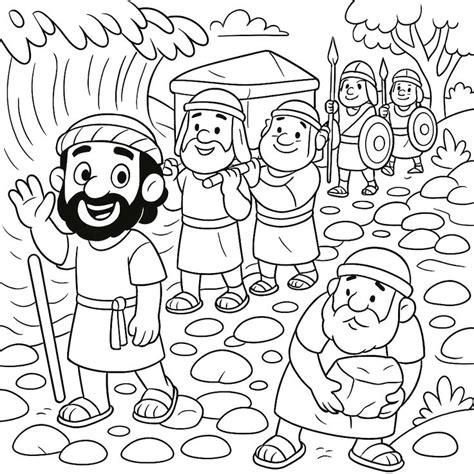 Hojas Para Colorear De Personajes Bíblicos De Josué Personajes De La