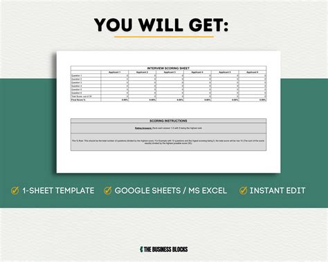 Interview Scorecard Template Interview Guide Business Score Card