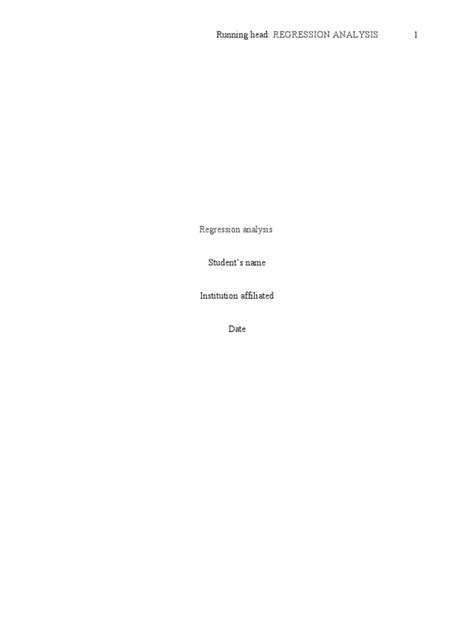 regression analysis running head 1 download free pdf teaching
