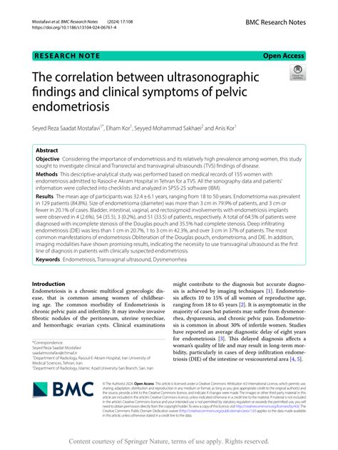 Pdf The Correlation Between Ultrasonographic Findings And Clinical Symptoms Of Pelvic